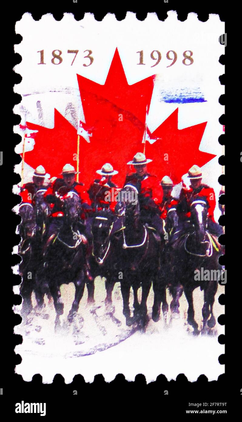 MOSCOW, RUSSIA - JANUARY 17, 2021: Postage stamp printed in Canada ...