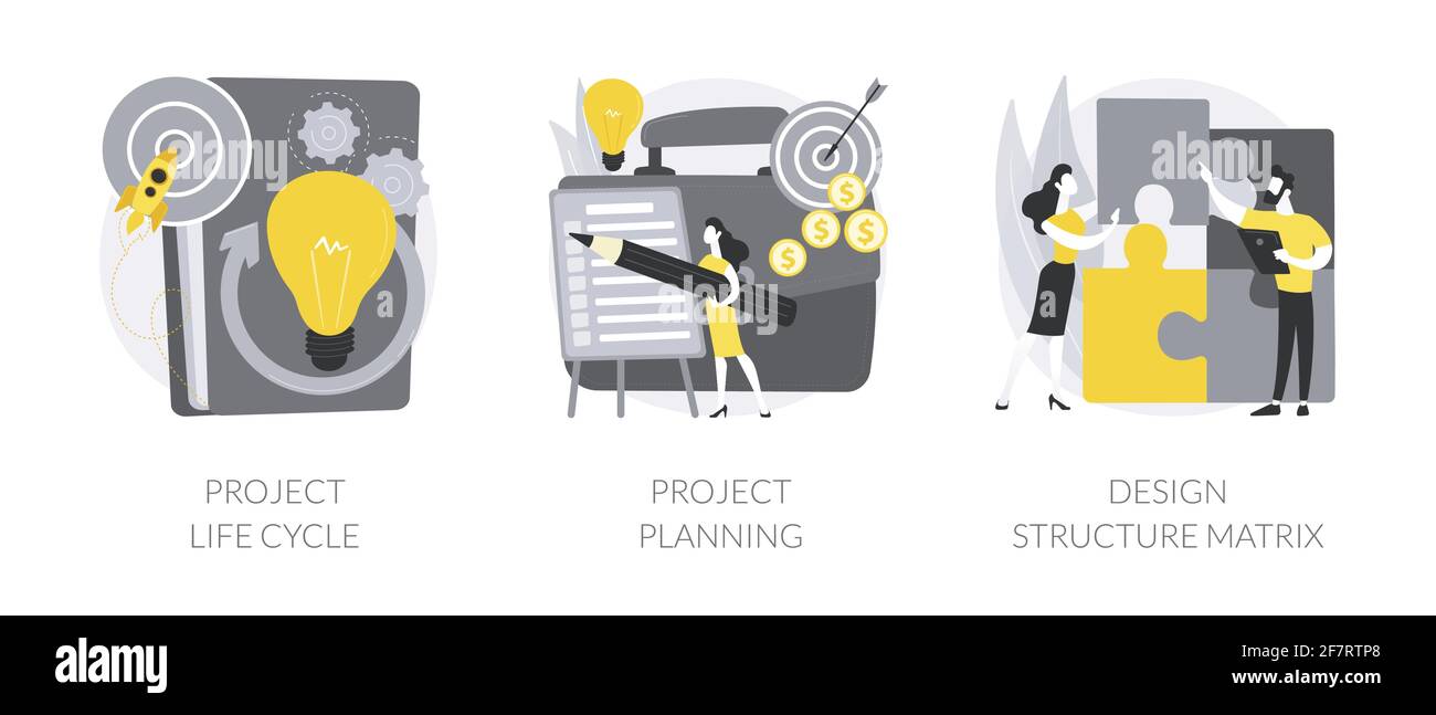 Project life cycle abstract concept vector illustrations Stock Vector ...