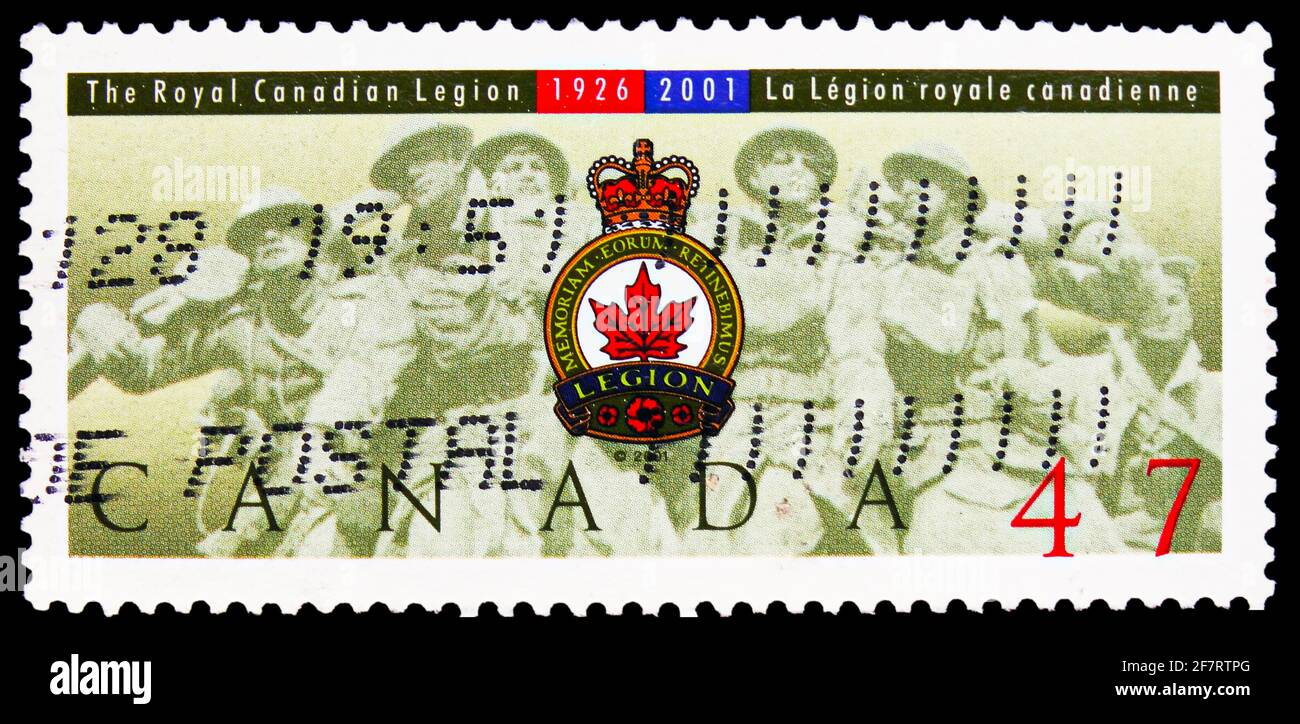 MOSCOW, RUSSIA - JANUARY 17, 2021: Postage stamp printed in Canada ...