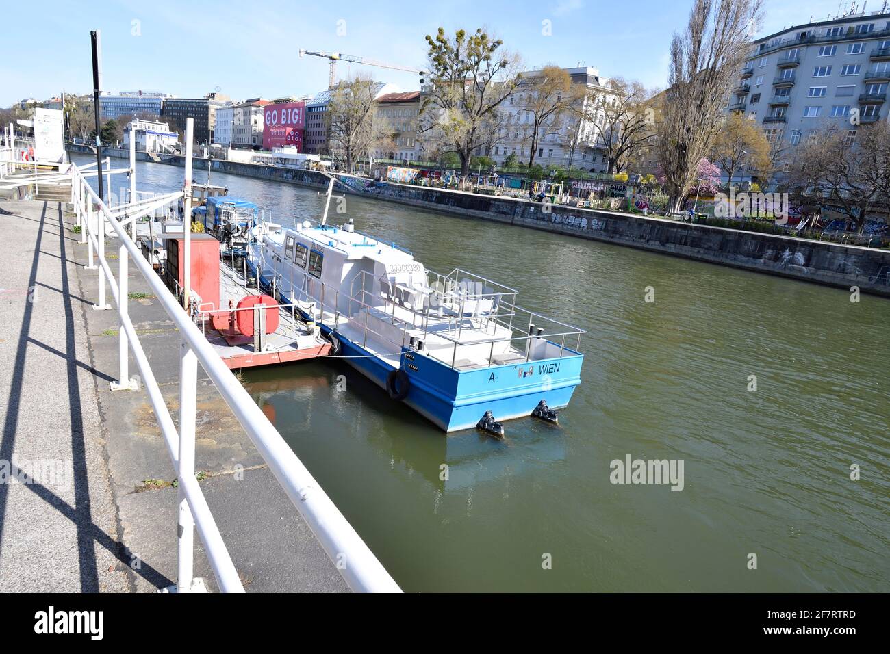 Vienna, Austria. Ship on the Danube Canal Stock Photo - Alamy