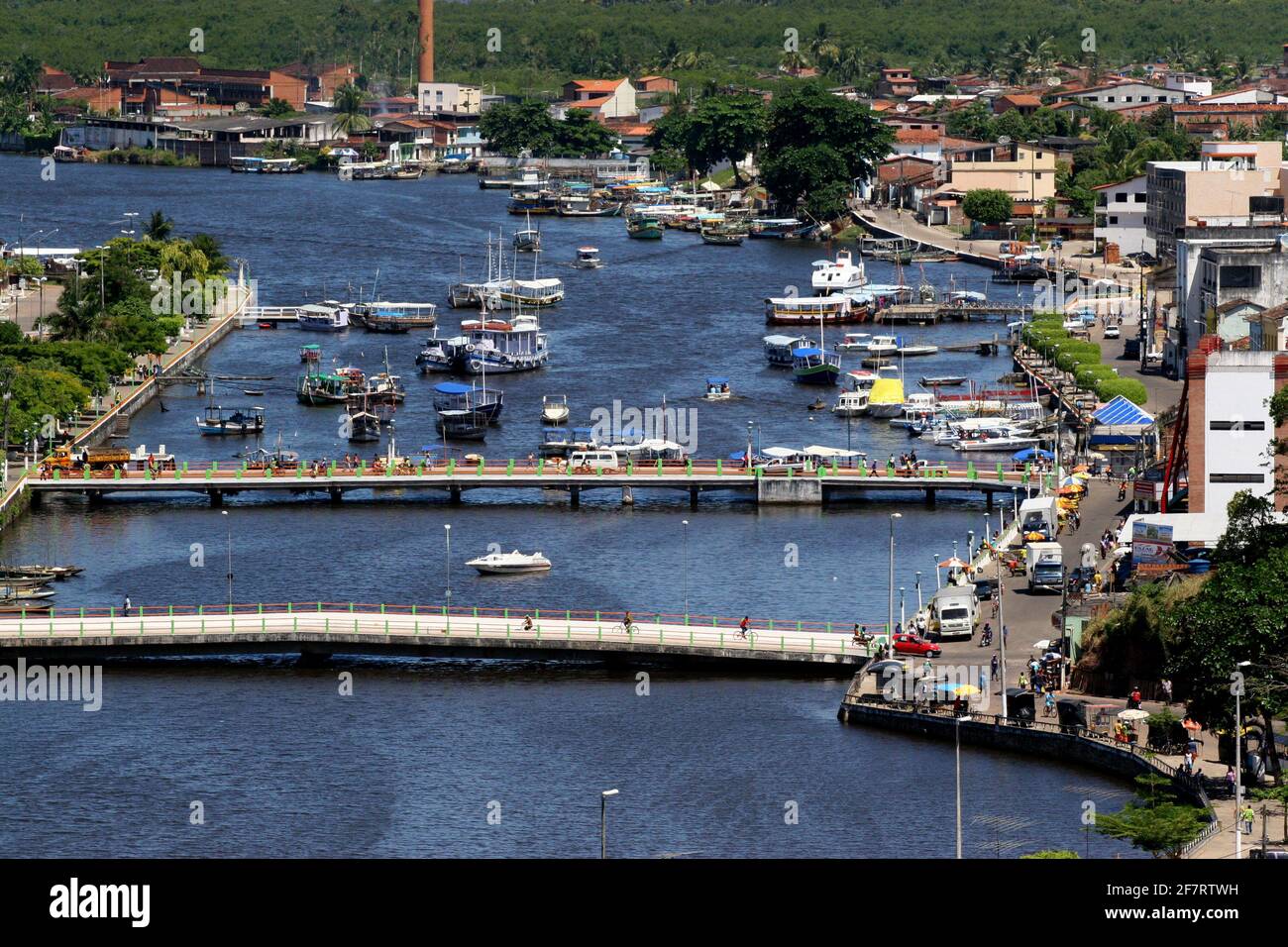 valenca, bahia / brazil - november 20, 2007: aerial view of the port of ...