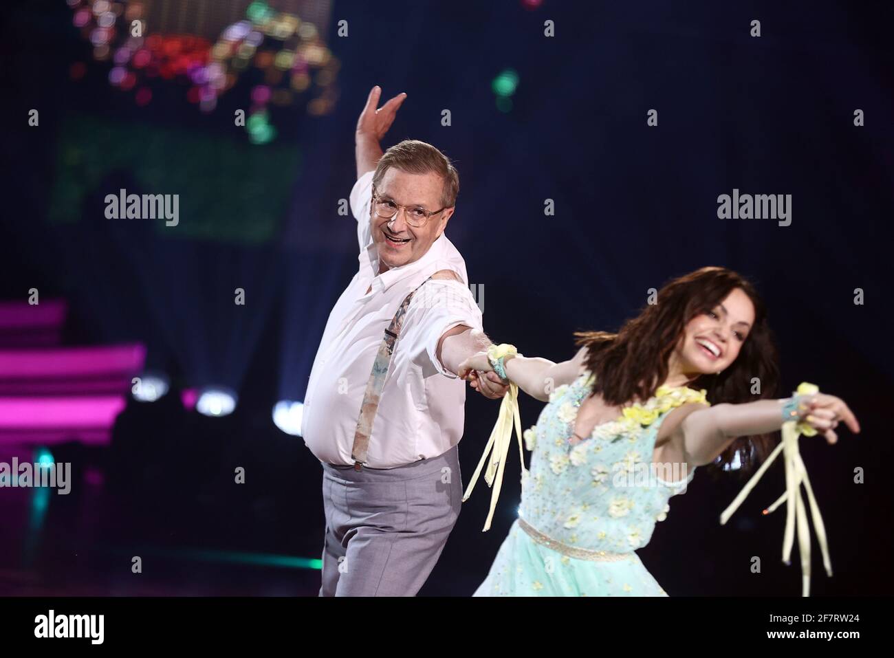 Cologne, Germany. 09th Apr, 2021. Jan Hofer, presenter, and Christina ...