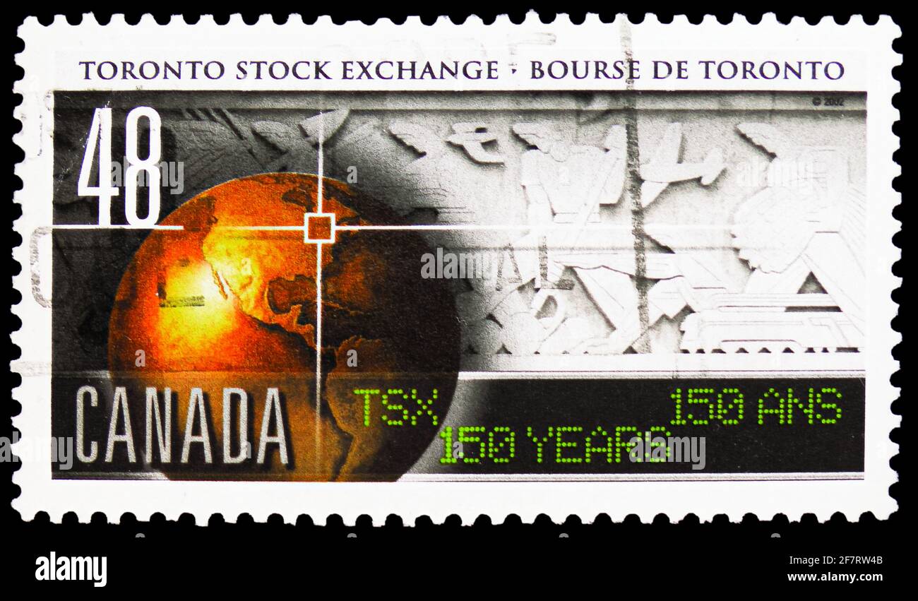 MOSCOW, RUSSIA - JANUARY 17, 2021: Postage stamp printed in Canada ...