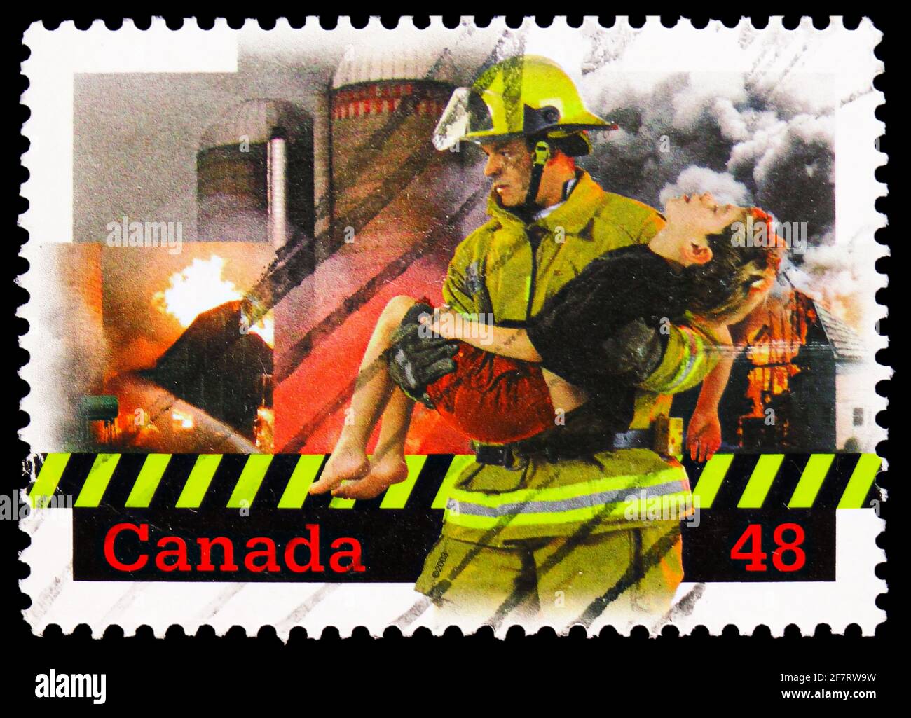 MOSCOW, RUSSIA - JANUARY 17, 2021: Postage stamp printed in Canada ...