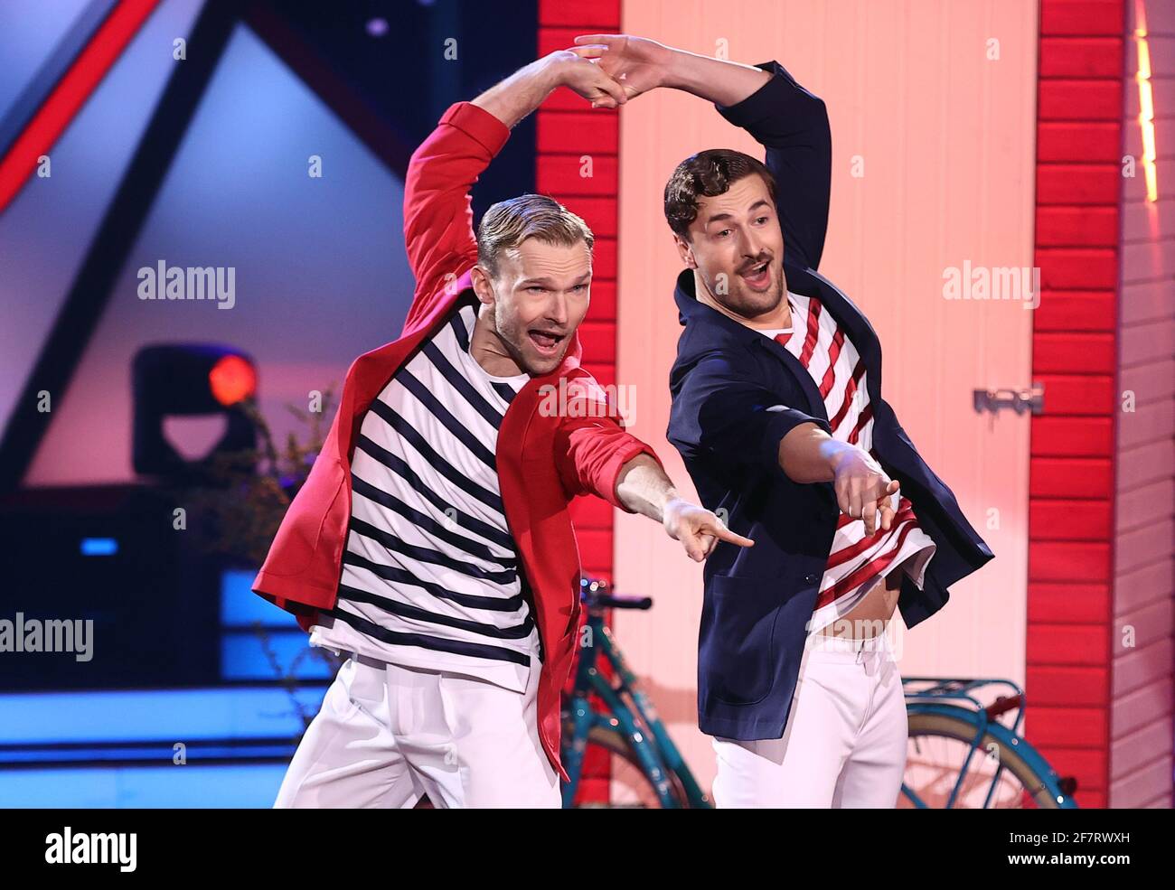 Cologne, Germany. 09th Apr, 2021. Nicolas Puschmann (r), TV star, Vadim ...