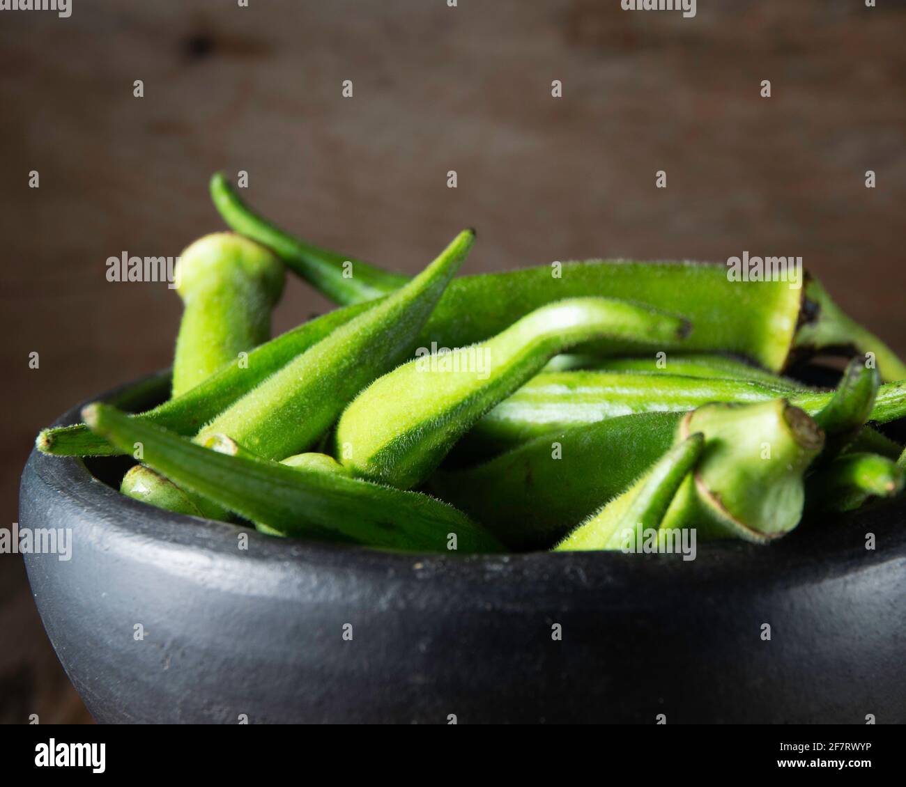 okra green vegetable, food Stock Photo - Alamy