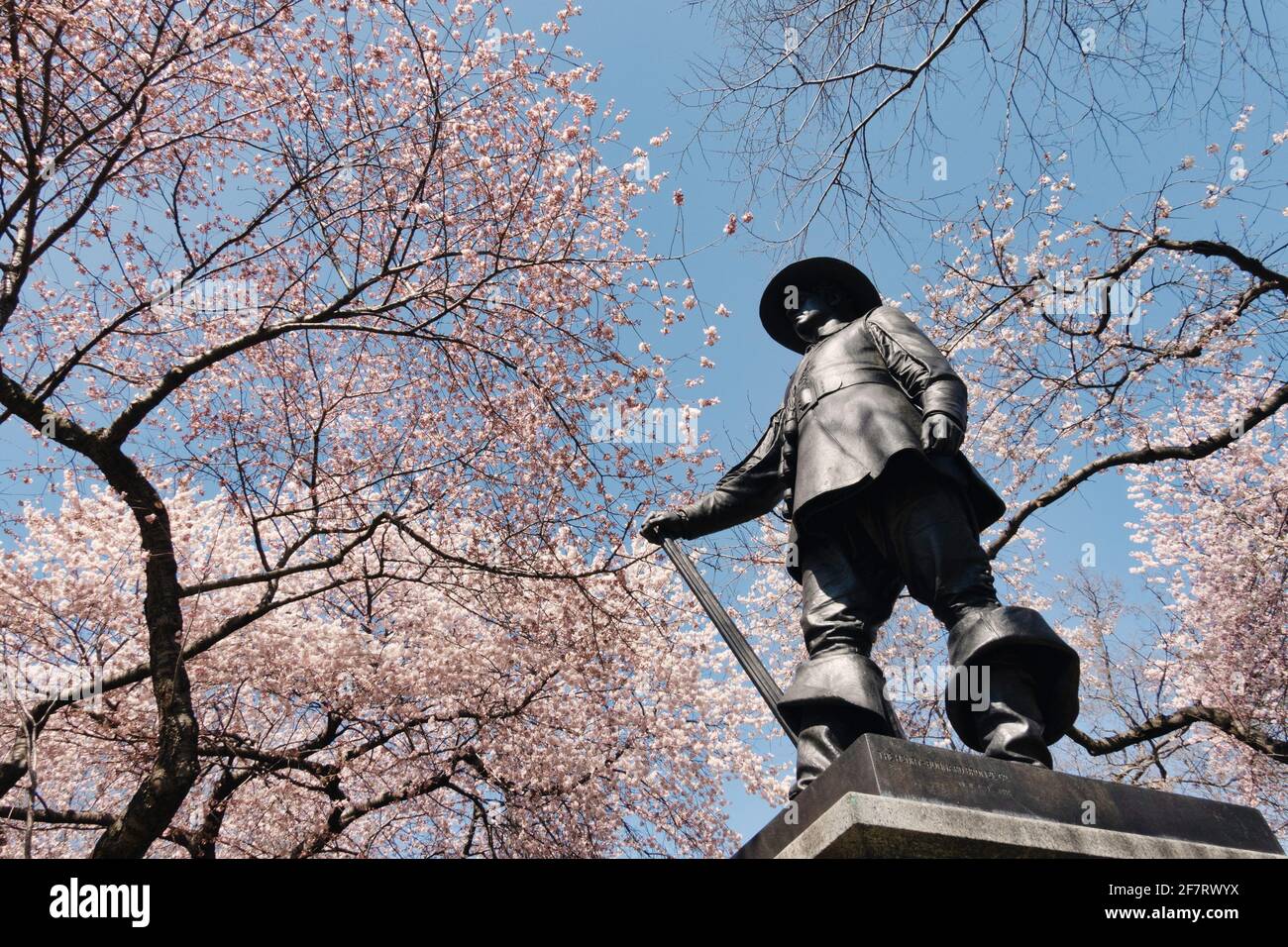 The Pilgrim Statue, Pilgrim Hill, Central Park, NYC Stock Photo - Alamy