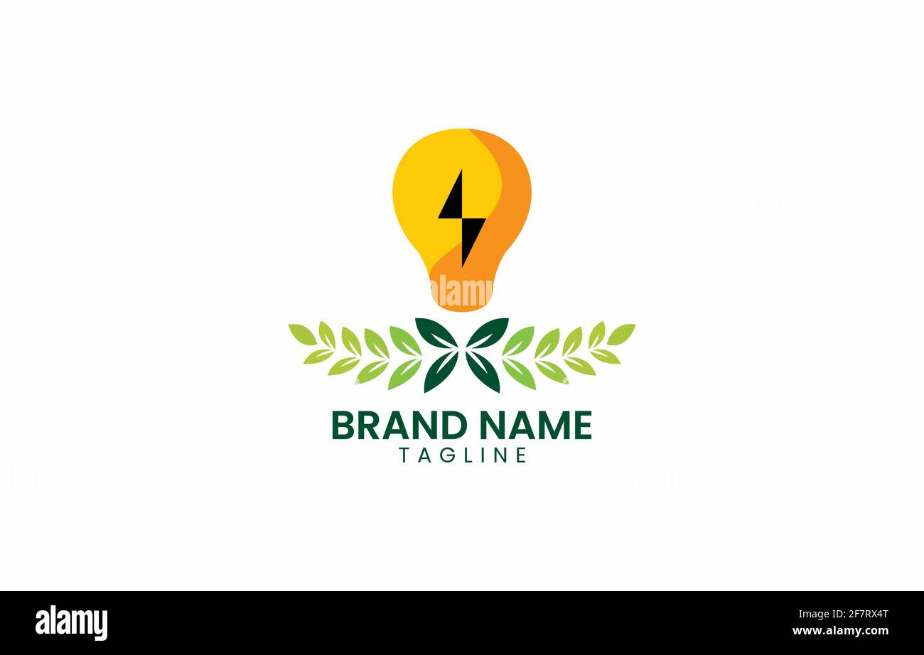 Lamp Energy Leaf Bulb Logo Vector Design Template suitable for nature ...