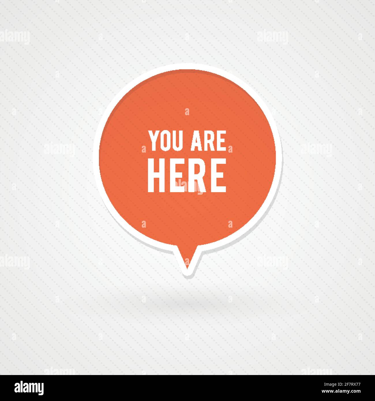Rounded marker. You are here pointer. Vector illustration, flat design ...