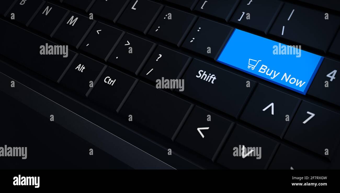 Buy Now Keyboard Button Abstract Modern e-commerce background in black ...