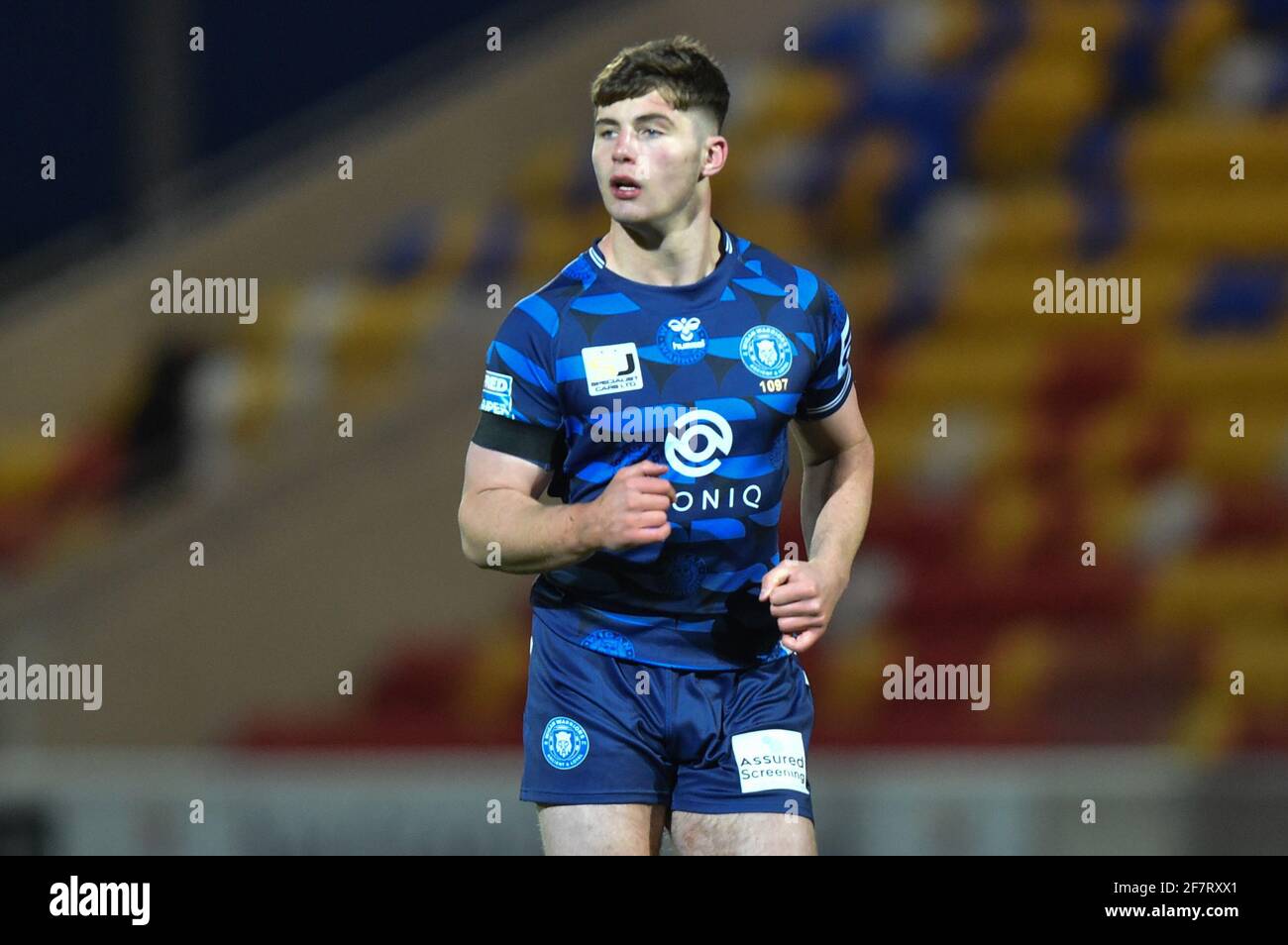 York, UK. 09th Apr, 2021. Ethan Havard (21) of Wigan Warriors during ...