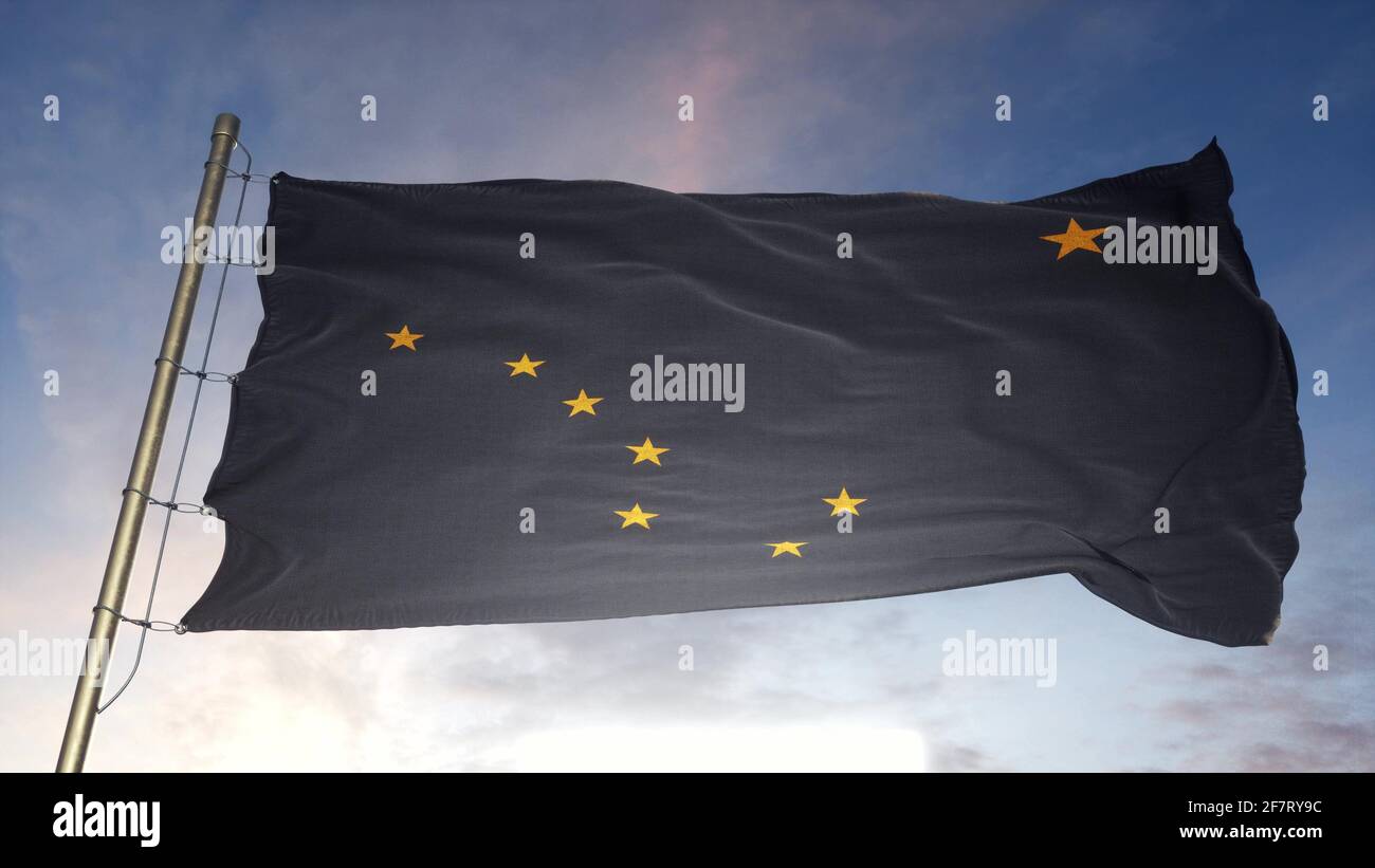 Alaska US State grunge flag. Alaska dirty flag with highly detailed ...