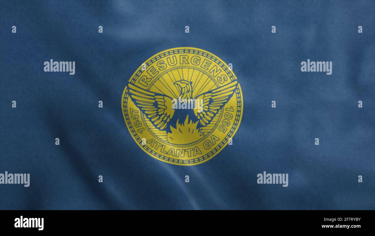Flag of Atlanta city, Georgia, United States of America. 3d ...