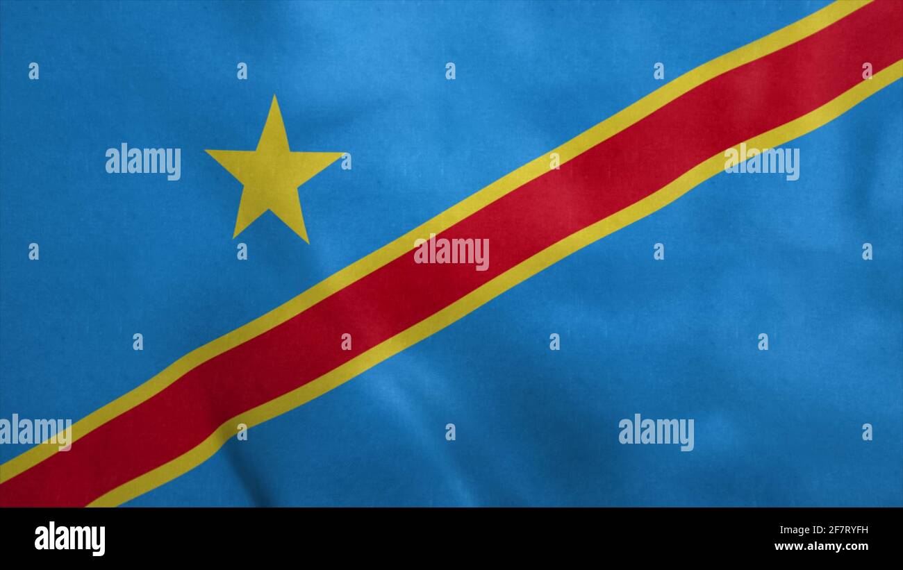 Democratic Republic of the Congo flag blowing in the wind. 3d ...