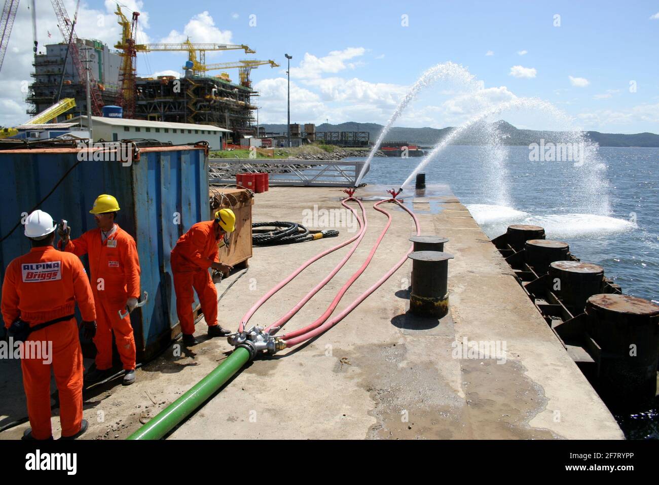 madre de deus, bahia, brazil - august 16, 2006: fire-fighting brigades ...
