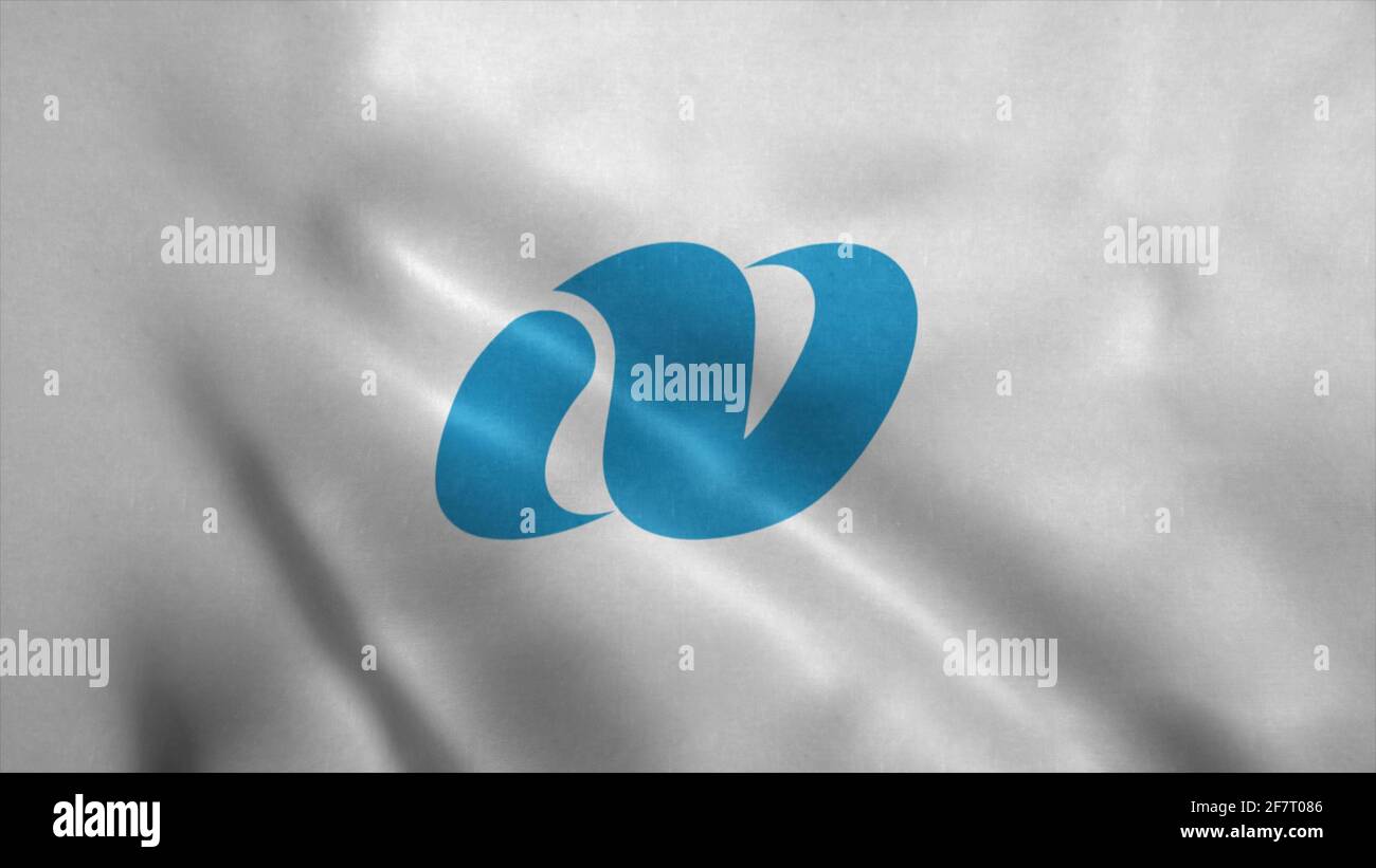 Nagasaki Prefecture flag, city of Japan. 3d illustration Stock Photo ...