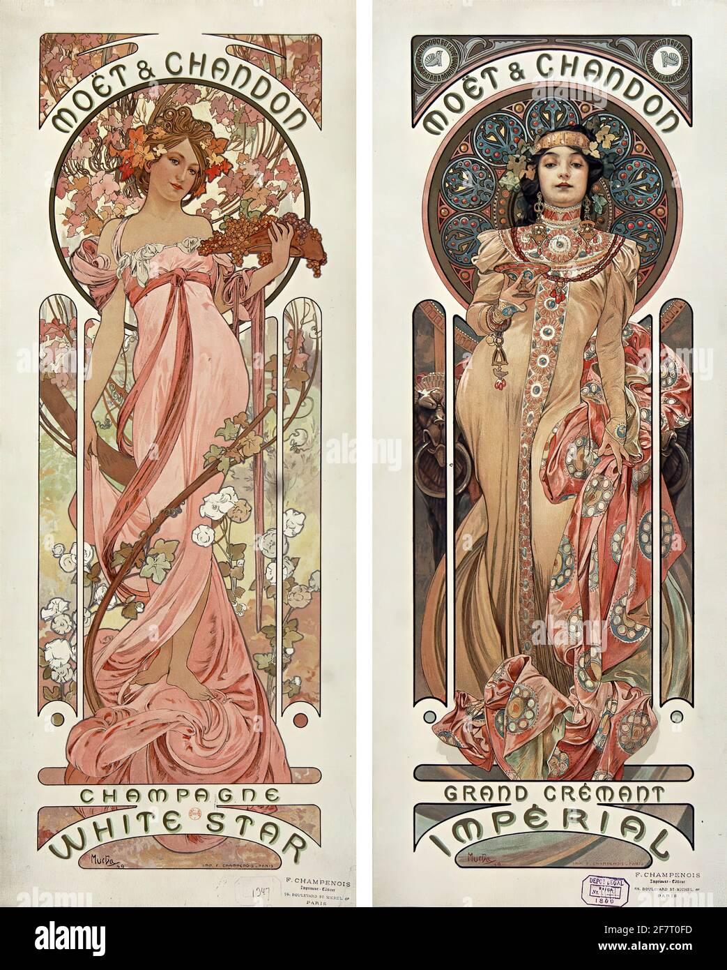 Champagne vintage poster hi-res stock photography and images - Alamy