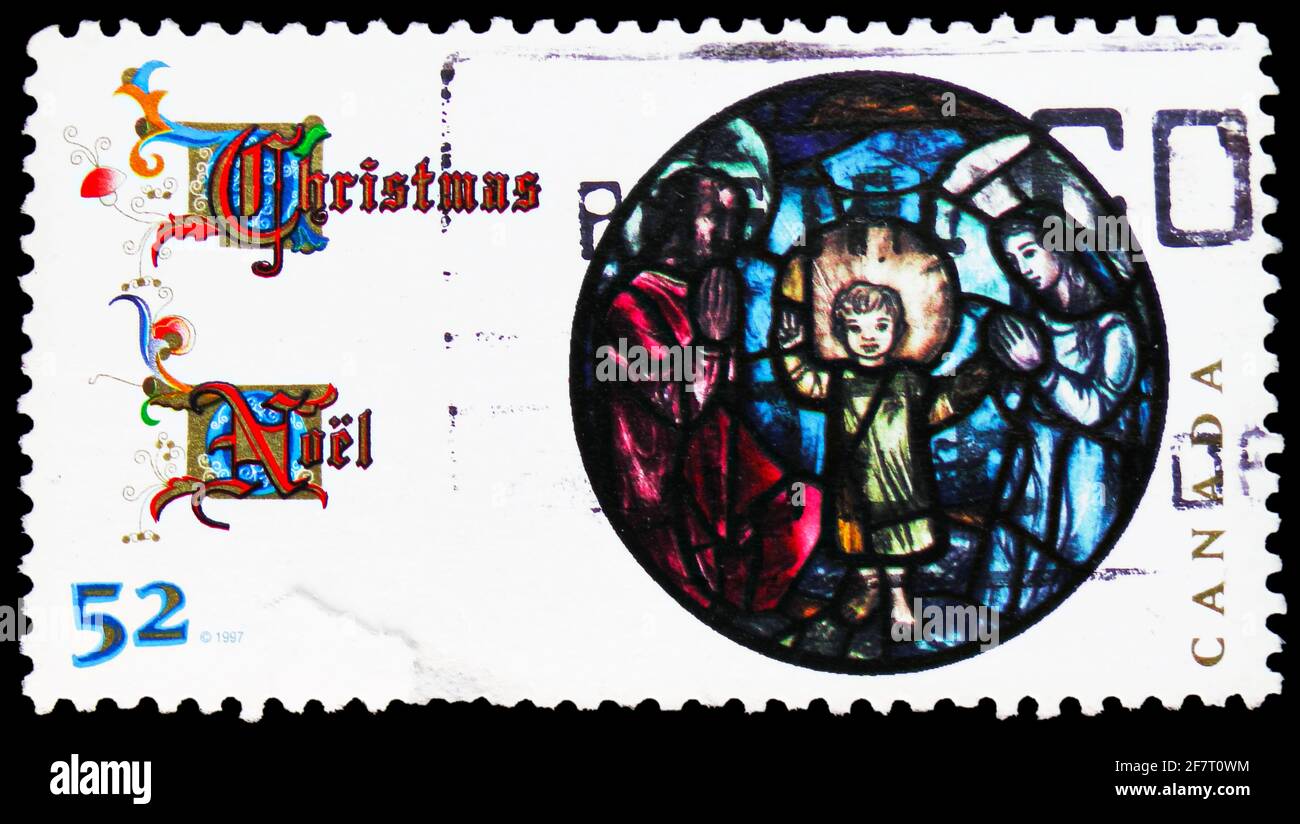 MOSCOW, RUSSIA - JANUARY 17, 2021: Postage stamp printed in Canada ...