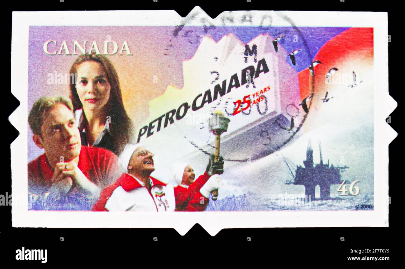 MOSCOW, RUSSIA - JANUARY 17, 2021: Postage stamp printed in Canada ...