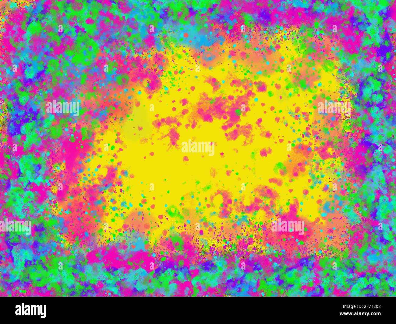 Neon Paint Splatter Border