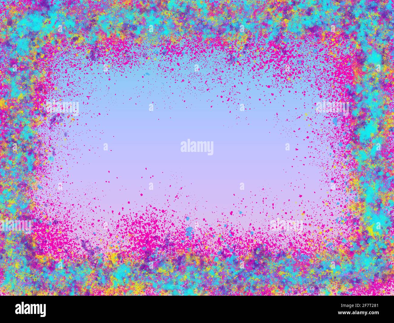 Neon Paint Splatter Border