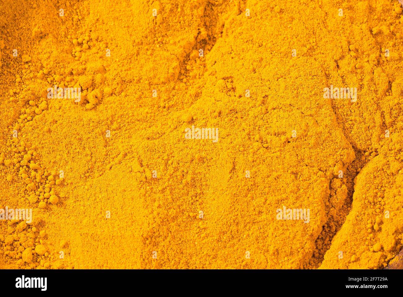 Organic turmeric powder - Curcuma longa. Top view Stock Photo - Alamy