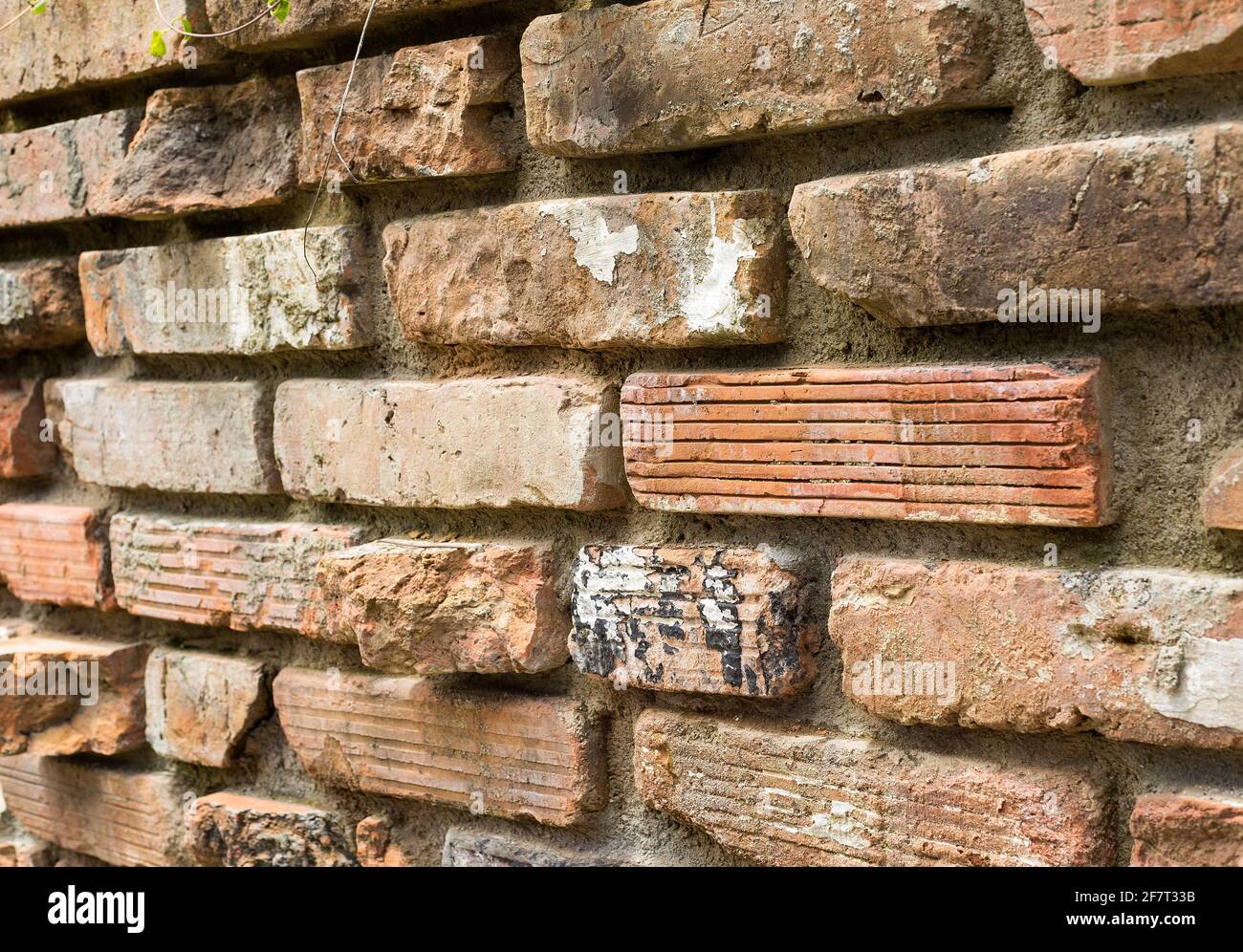 Vintage horizontal rustic bricks - Colombian house facade Stock Photo ...