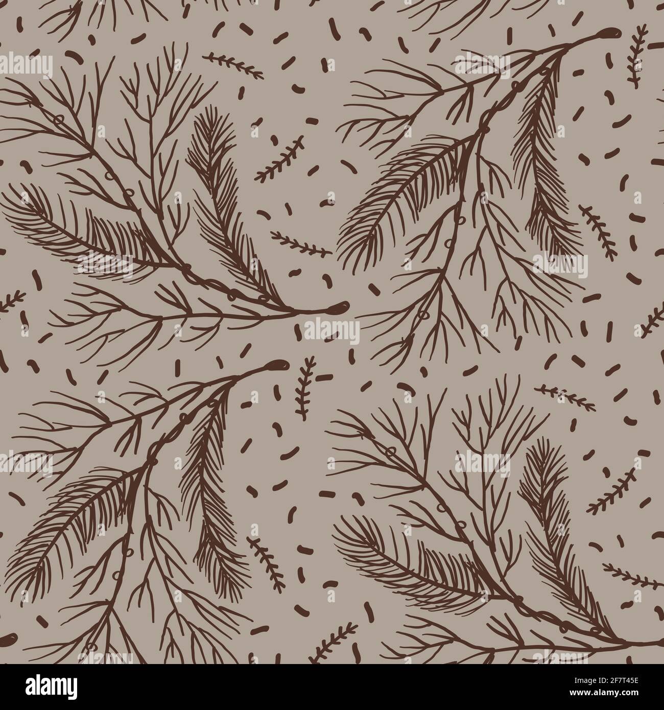 Seamless minimalist doodle flower pattern background. Calm two tone ...