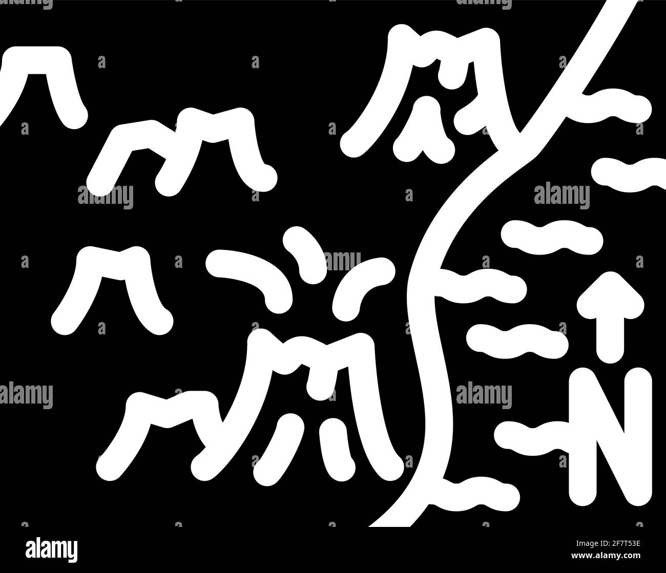 volcano map glyph icon vector illustration black Stock Vector Image ...