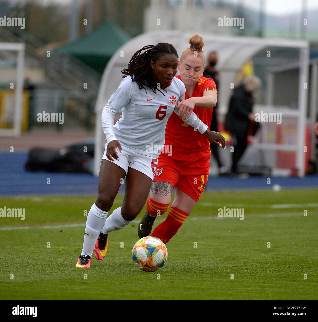 Cardiff Leckwith Stadium, 9th April 2021, UK: Wales' Rachel Rowe can't ...