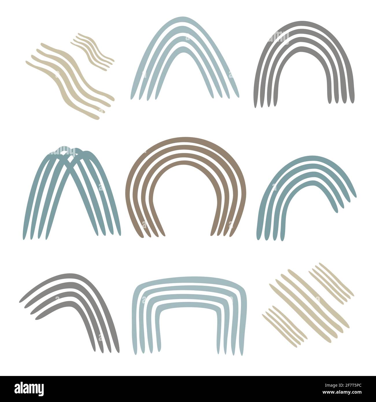 simple bohemian scandinavian rainbow elements for minimalistic design ...