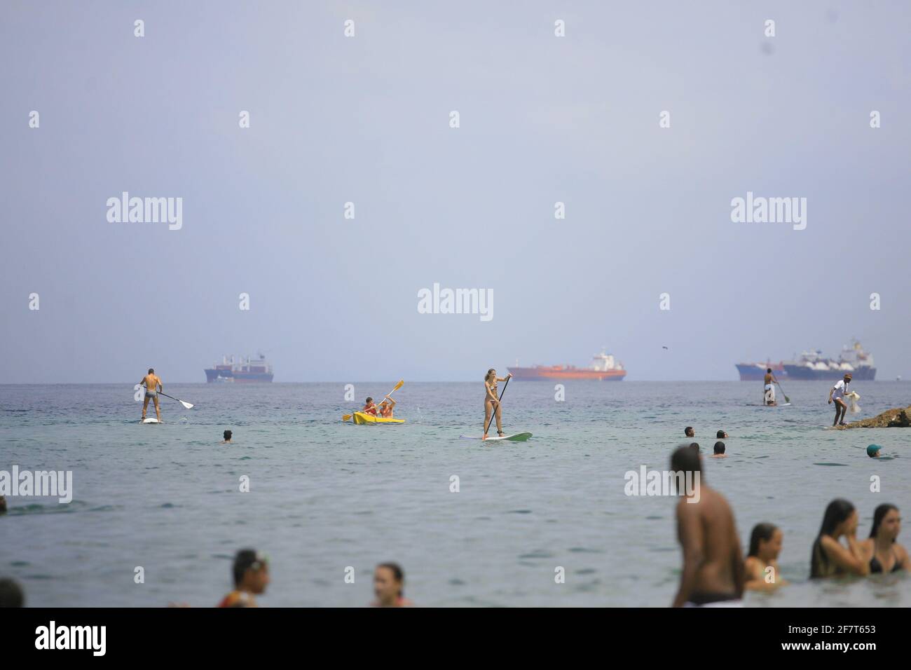salvador, bahia / brazil - december 29, 2013: People are seen at Porto ...