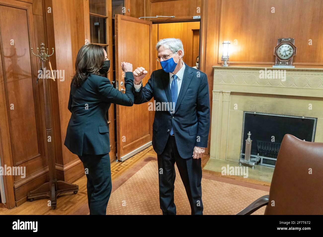 Vice President Kamala Harris fist bumps Merrick Garland at the U.S ...