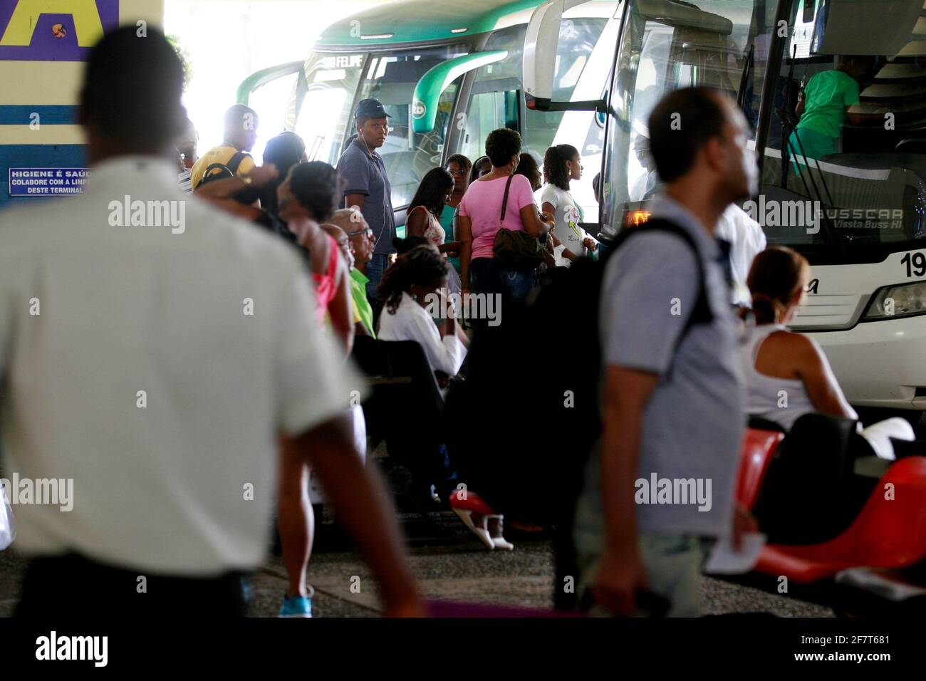 salvador, bahia / brazil - december 29, 2016: Passengers are seen on ...