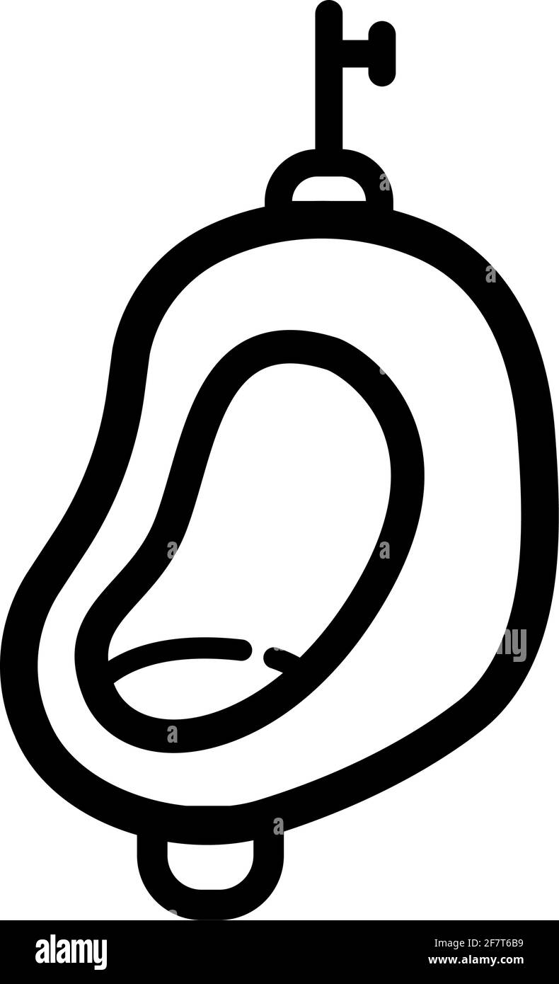 Urinal outline icon. Thin linear urinal outline icon isolated on white ...