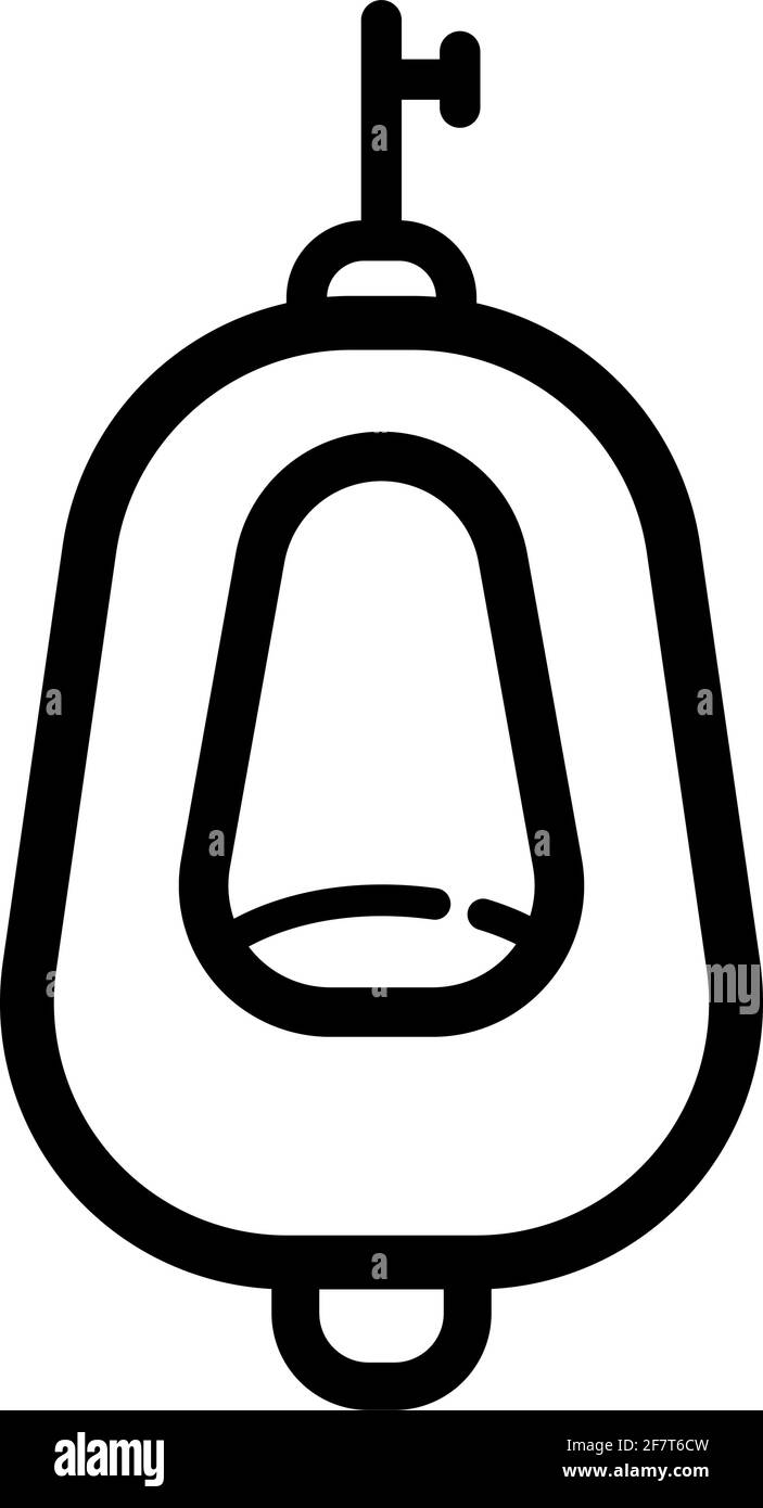 Urinal outline icon. Thin linear urinal outline icon isolated on white ...