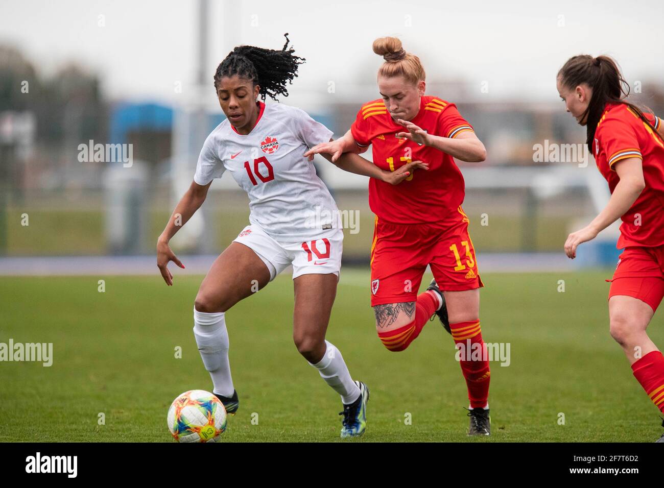 Cardiff, Wales, UK. 9th Apr, 2021. Ashley Lawrence of Canada and Rachel ...
