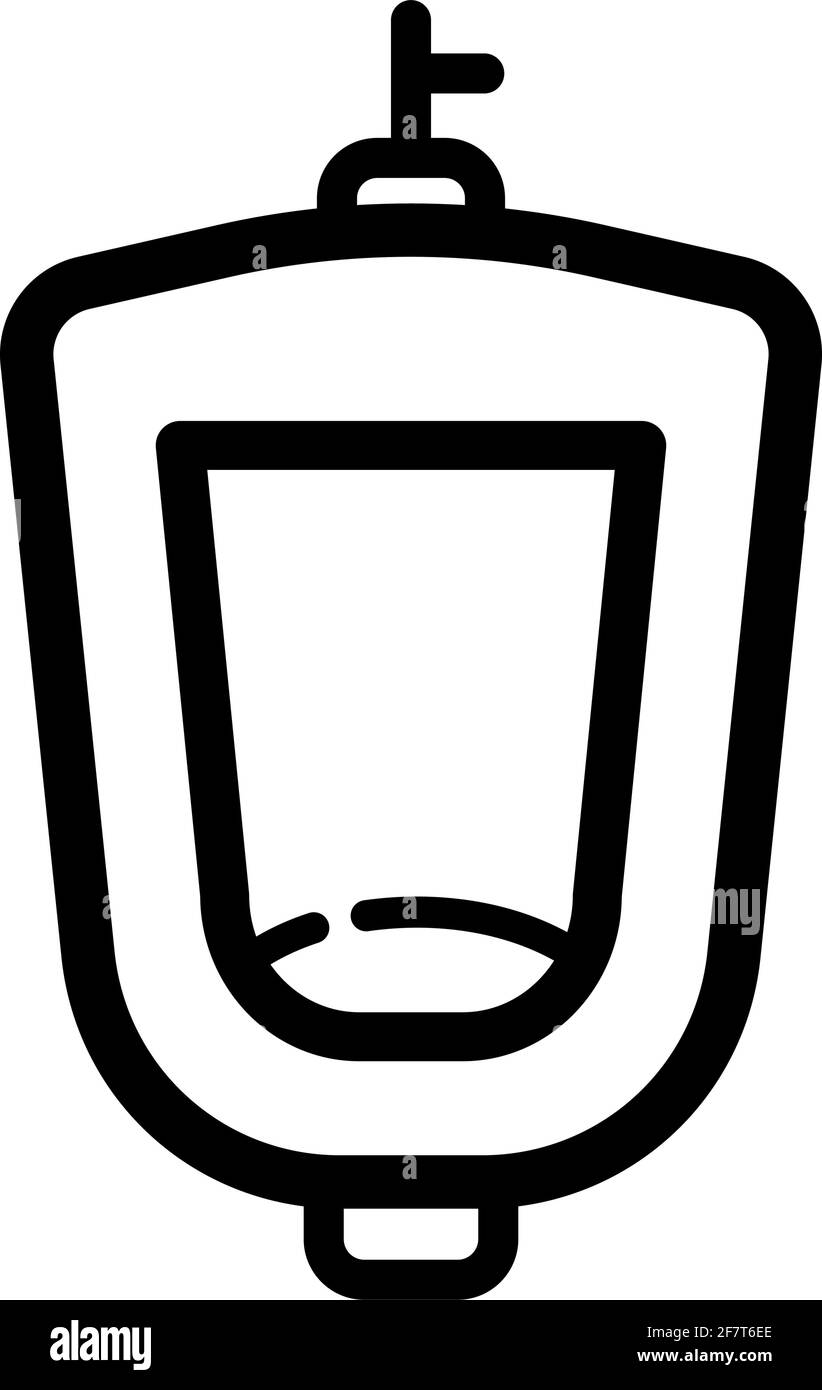Urinal outline icon. Thin linear urinal outline icon isolated on white background. Line vector ...