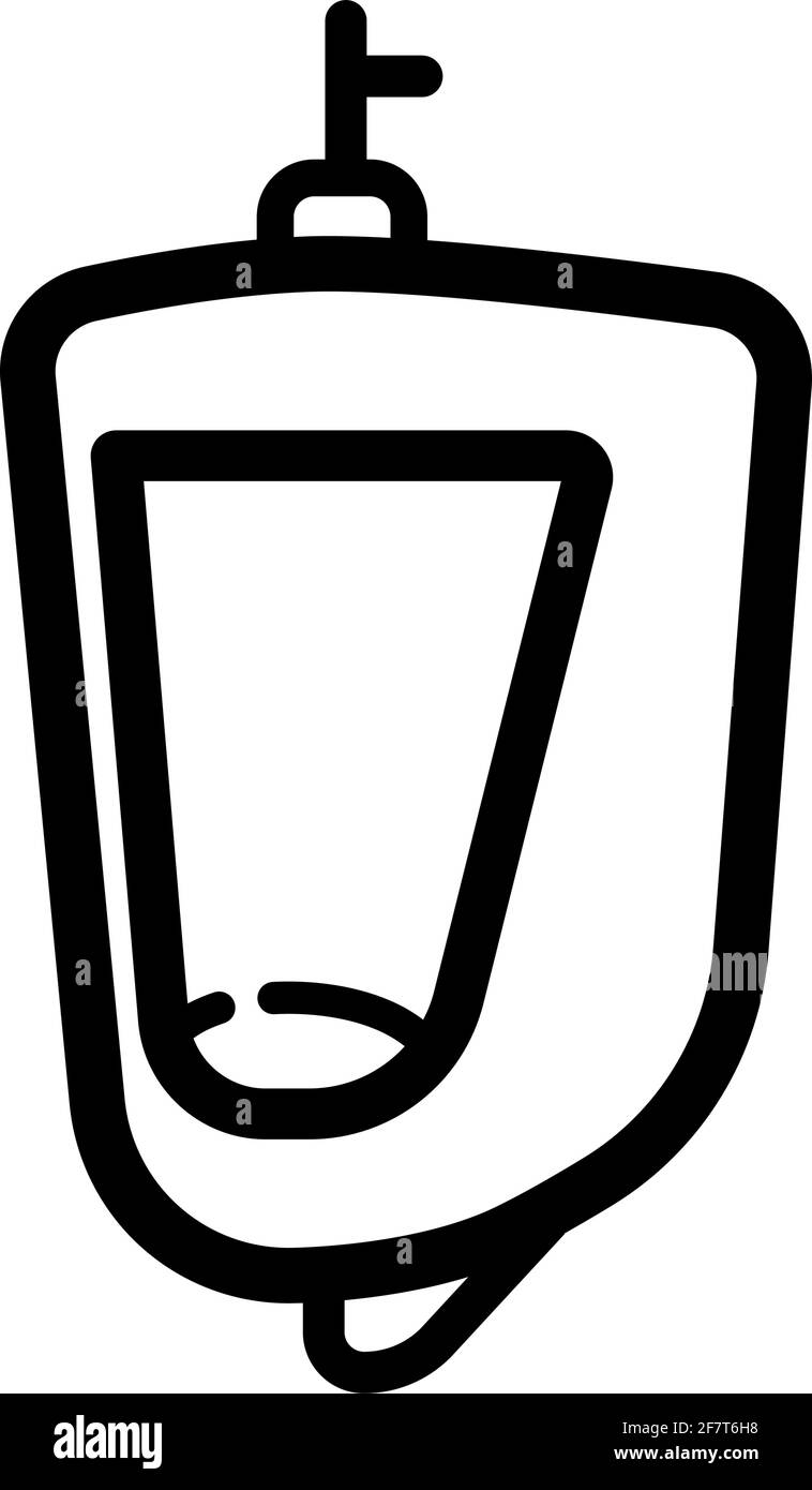 Urinal outline icon. Thin linear urinal outline icon isolated on white ...