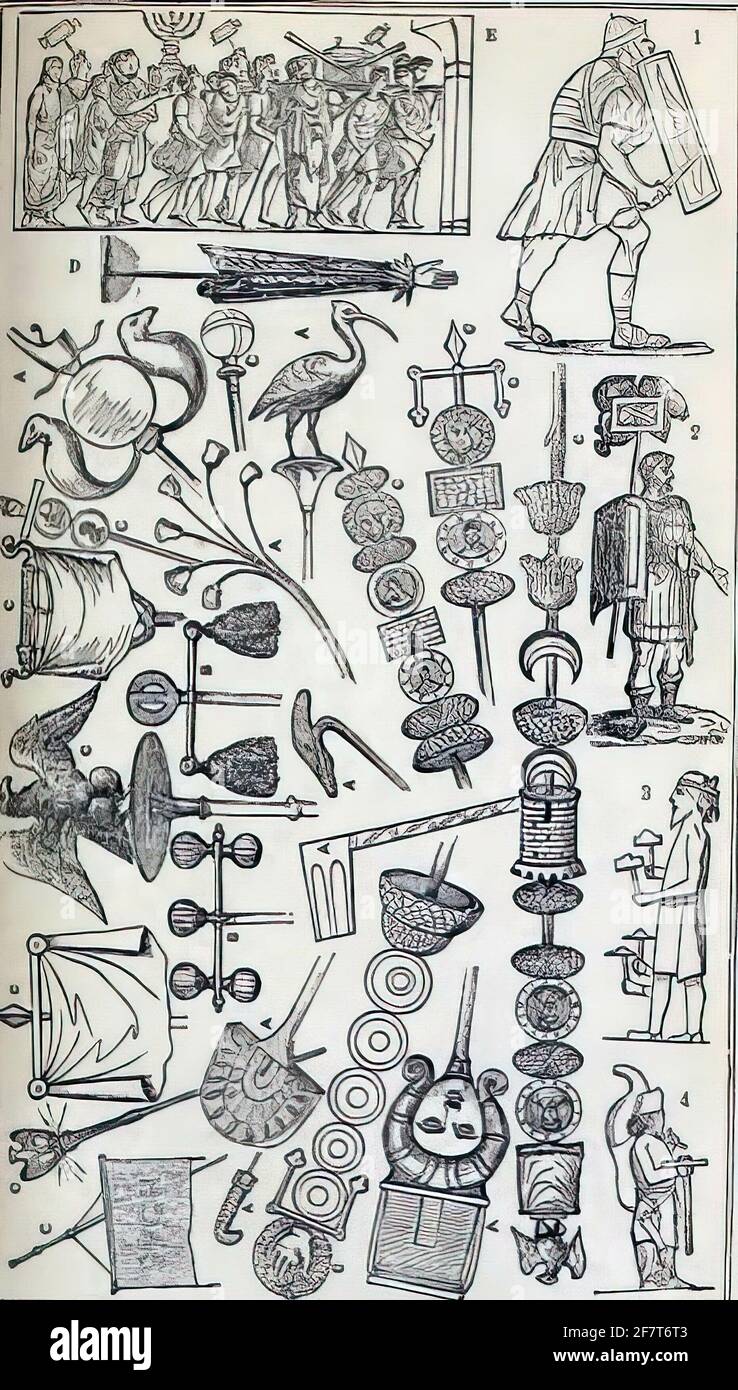Illustration of different objects used in ancient times Stock Photo - Alamy