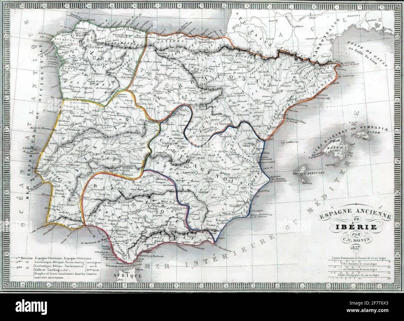 Illustration of the map of Ancient Spain Stock Photo - Alamy