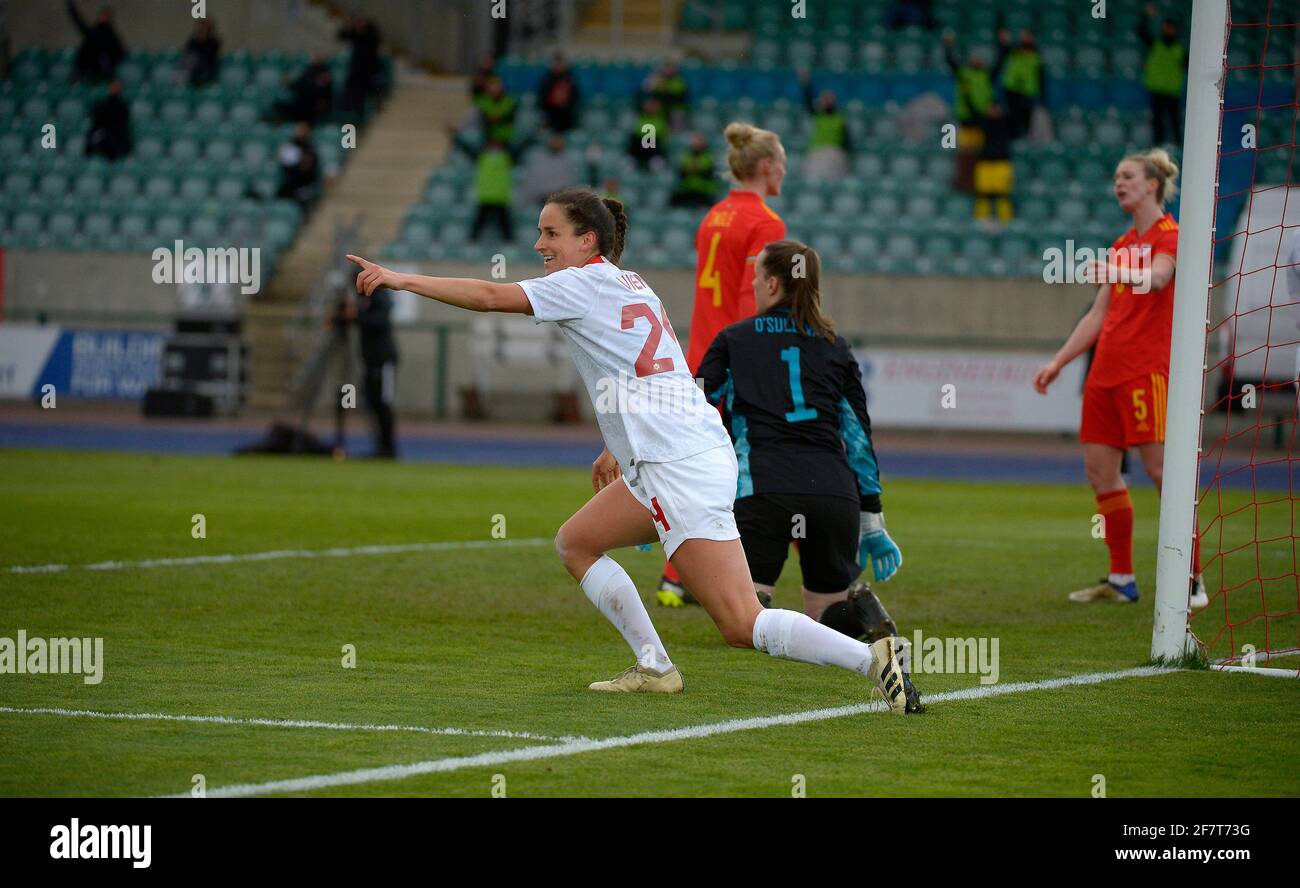Cardiff Leckwith Stadium, 9th April 2021, UK: Canada's Evelyne Viens ...