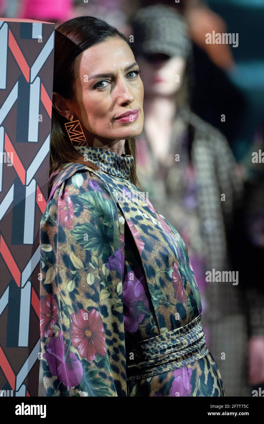 Model Nieves Alvarez walks the runway at the Maite by Lola Casademunt ...