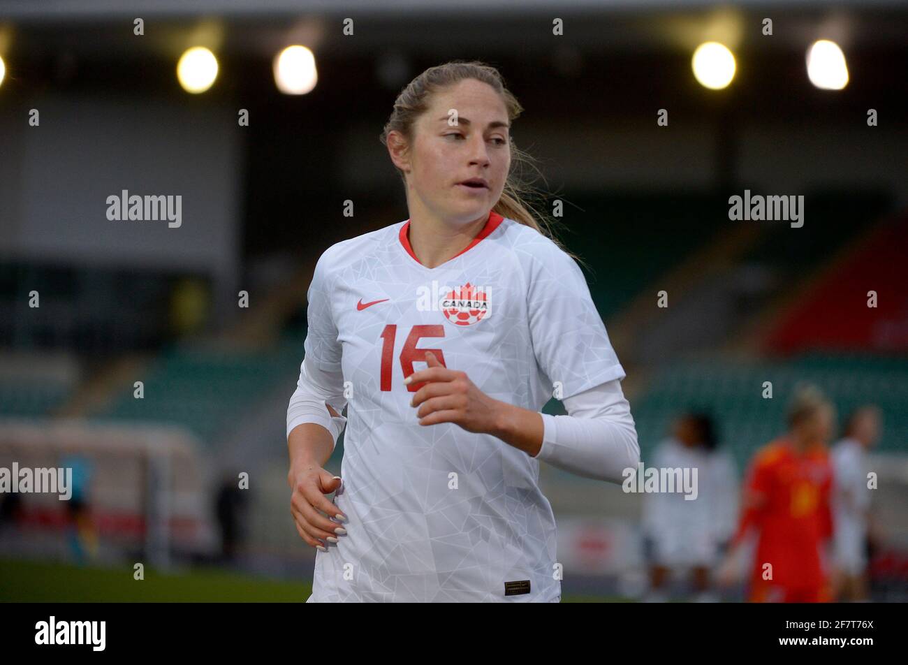 Cardiff Leckwith Stadium, 9th April 2021, UK: Canada's Janine Beckie ...
