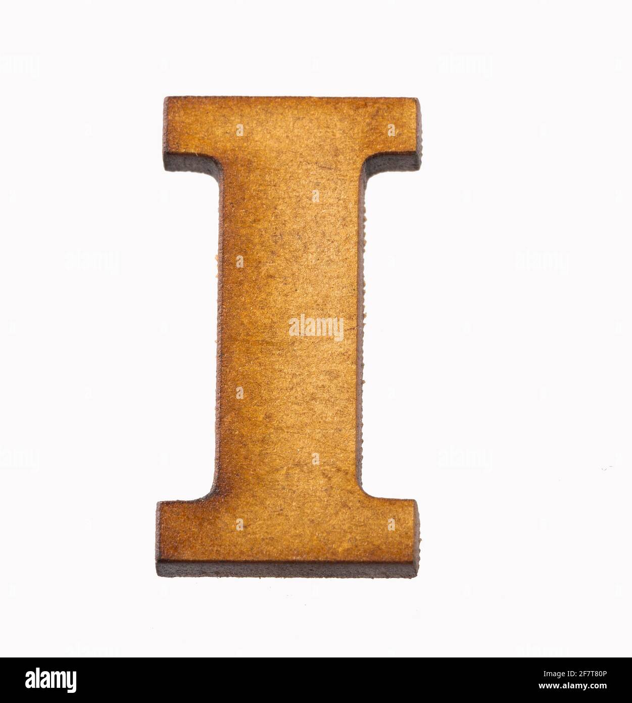 I, Wooden alphabet letter on white background Stock Photo - Alamy