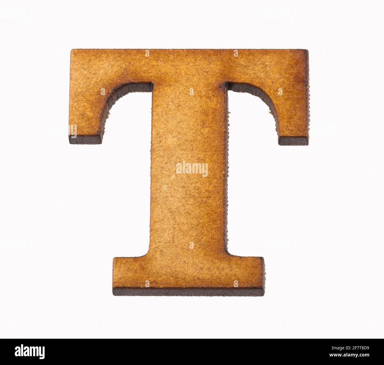 T, Wooden alphabet letter on white background Stock Photo - Alamy