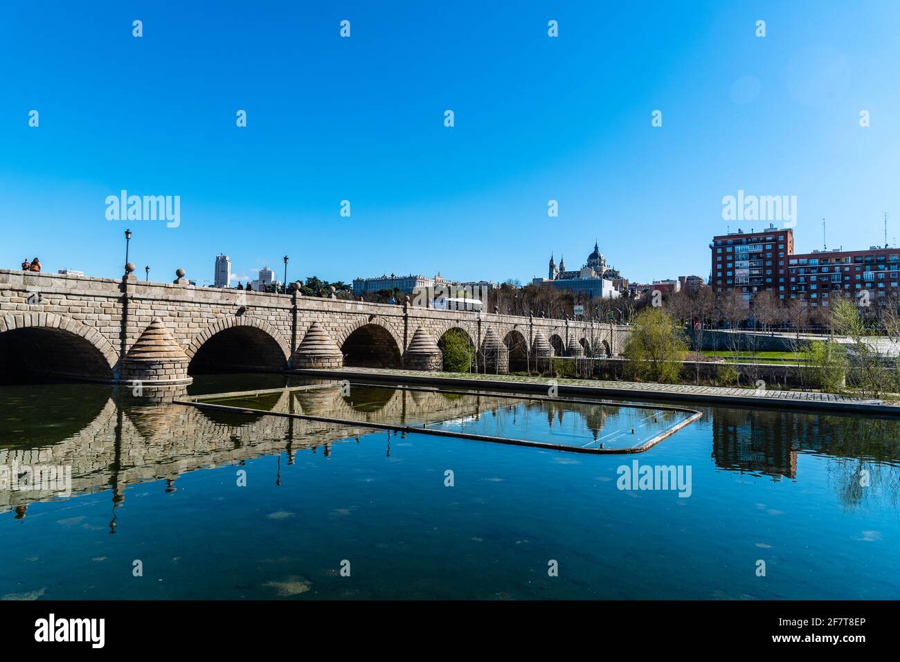 Bridge in the Rio Park of Madrid in Spain Stock Photo - Alamy