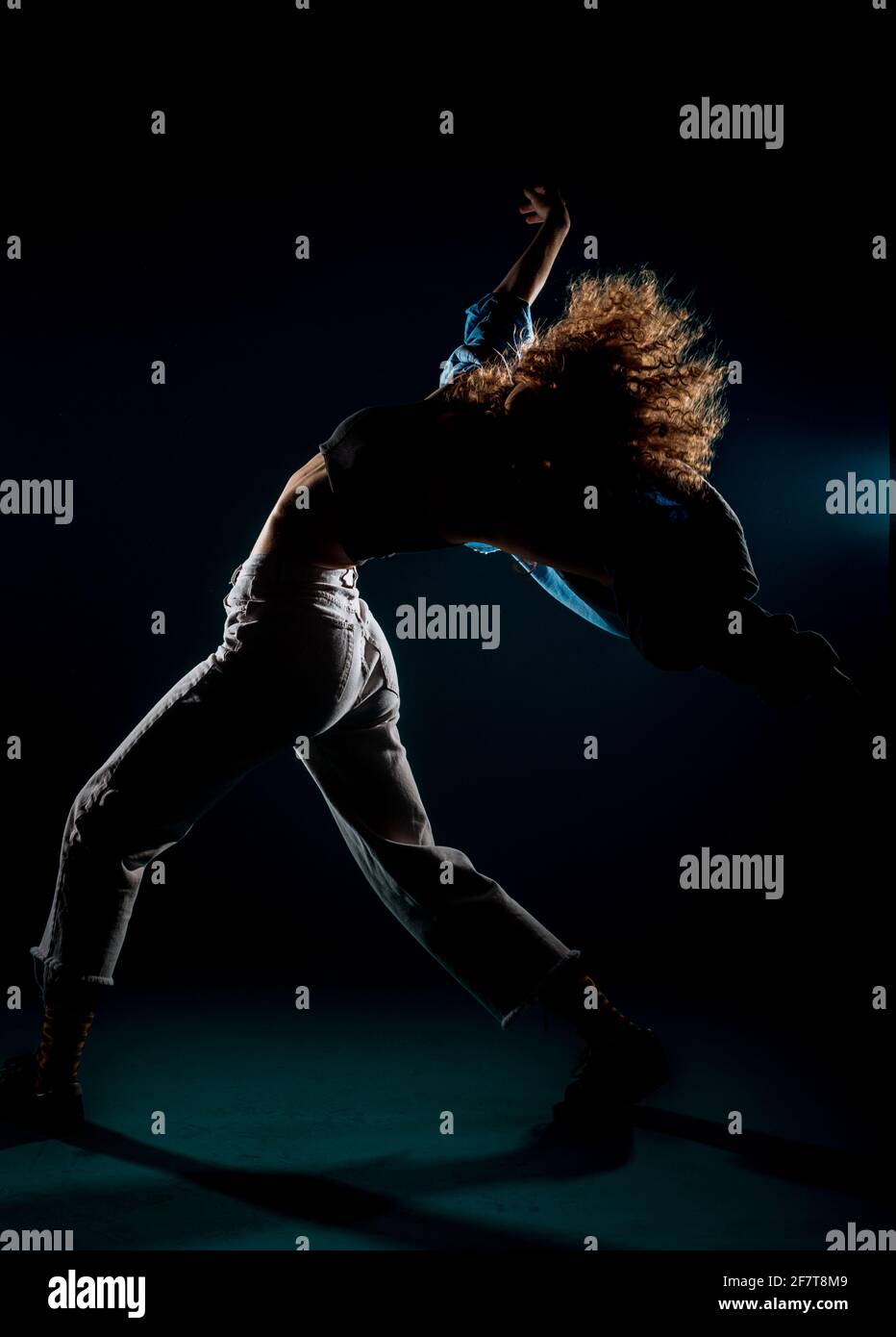 Contemporary dancing performer in a dance practice class Stock Photo ...