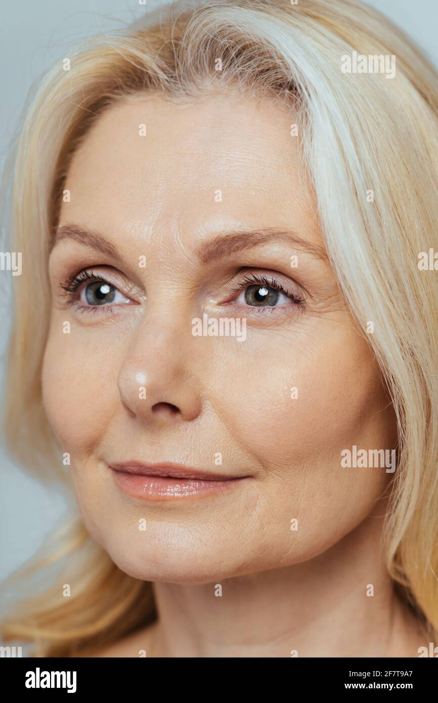 Beautiful senior woman with young and clean look, beauty shot - Pretty ...