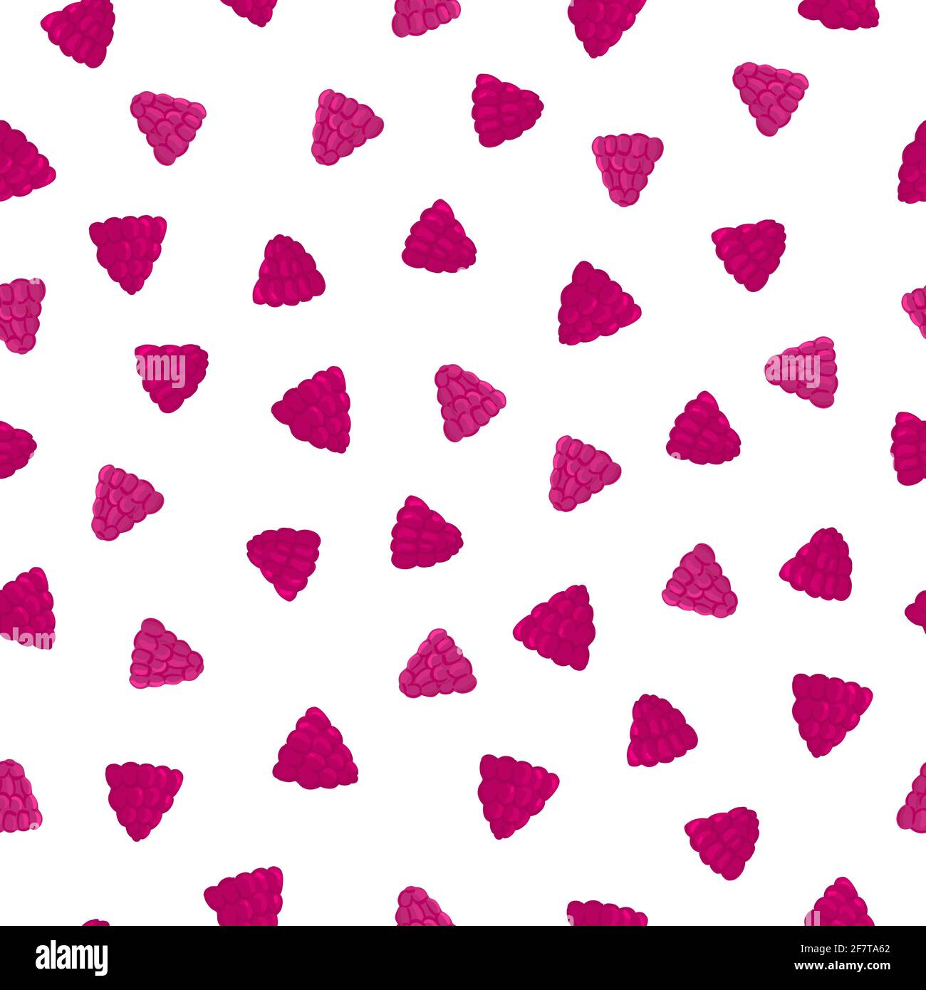 Summer pink hand drawn raspberry seamless pattern. Bright colorful ...
